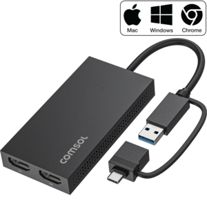 Comsol USB-C to Dual HDMI Universal Monitor Adapter