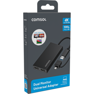 Comsol USB-C to Dual HDMI Universal Monitor Adapter
